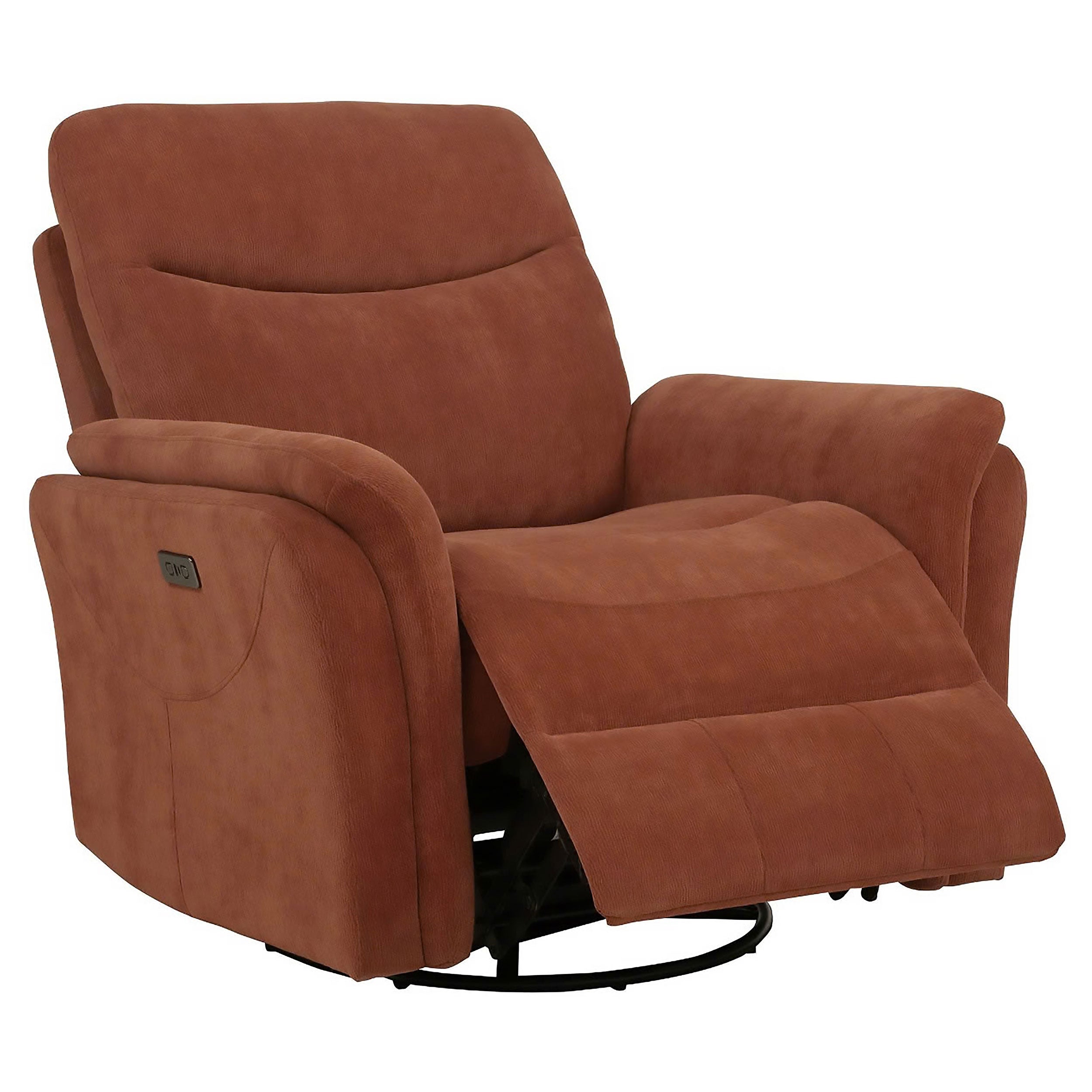Adler Upholstered Power Swivel Glider Recliner Rust – Furniture Sellers
